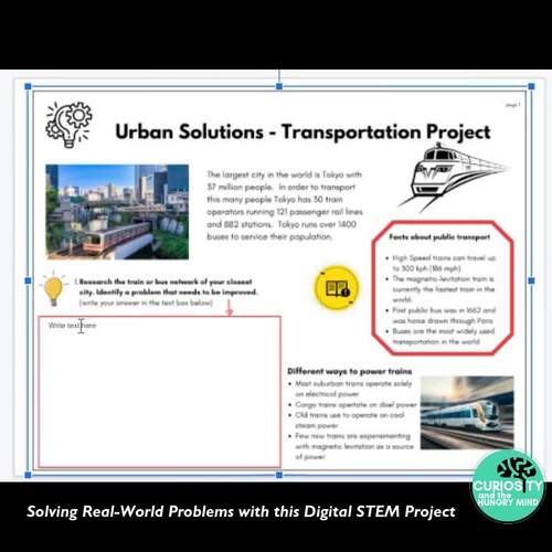 Transportation STEM Project - Digital Resource by Curiosity and the ...