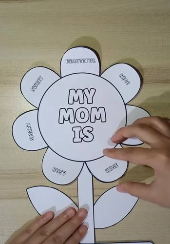 Mother's Day Craft Flower Card Writing Prompt My Mom Is Mum Cut & Paste ...