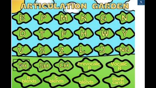 Articulation Build a Garden / BOOM Cards / Speech Therapy/ No Print