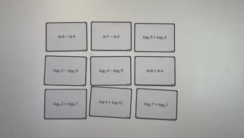 Properties of Logarithms Card Matching Game by Competitive Mathematics