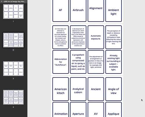 260 Art and Design Key Words, Definitions and Vocabulary by Teach Art ...