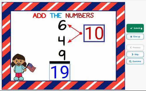 Veterans Day Math Making 10 Missing Numbers Boom Cards Digital Math Centers
