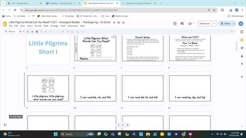 Thanksgiving Emergent Reader Booklet | Short I CVC Word Thanksgiving ...