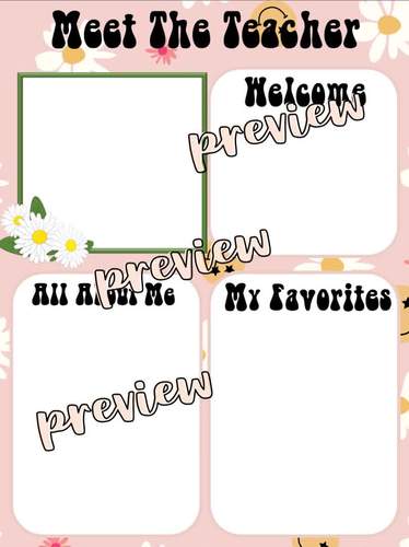 Meet the Teacher Template Editable - Retro Daisy Smileys by Anh Huynh