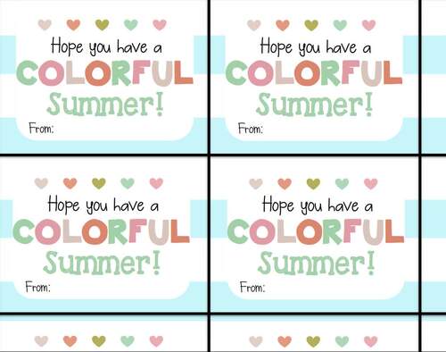 Starburst & Skittles End of Year Gift Tags Bundle for Students | TPT