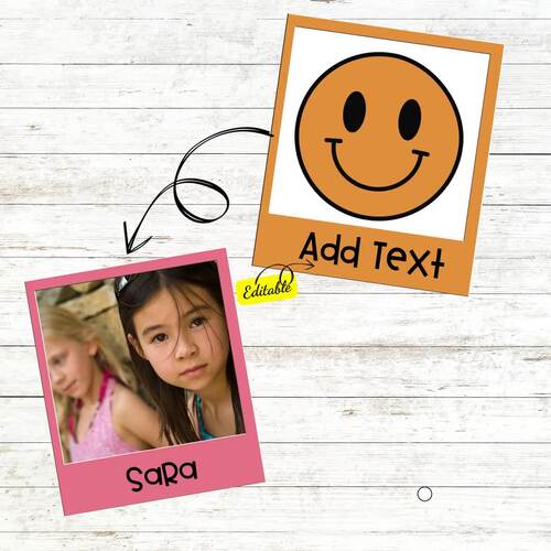 Back to School Polaroid Bulletin Board Kit Classroom Door Decor Editable