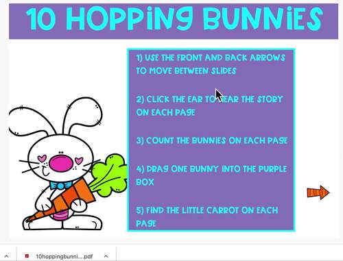 Easter Bunny Preschool Book A DIGITAL Interactive Spring Story