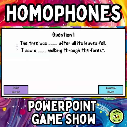 Homophones PowerPoint™ Game Show | Interactive ELA Speech Therapy ...