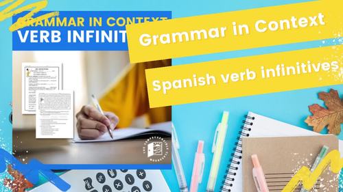Spanish infinitives notes with reading and activity | TPT