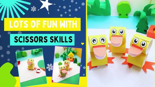 Scissor Skills 2D Shape and Cutting Practice Crafts -Cute Duck by ...