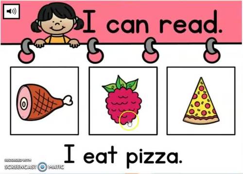Boom Cards™ Simple Sentences with Food - I eat ... by Leigh's Library