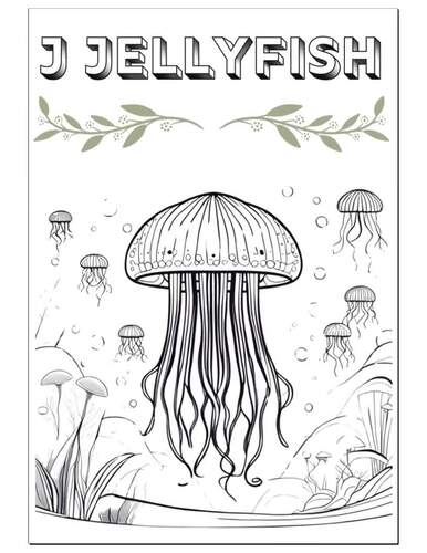 Best Lettre J Jellyfish coloring page,kids,sheets,cute,Printable,funny ...