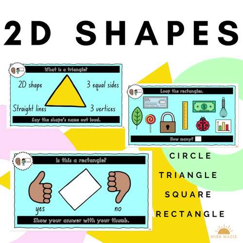 Kindergarten 2D Shapes Geometry - Interactive Digital Math Lessons - No ...