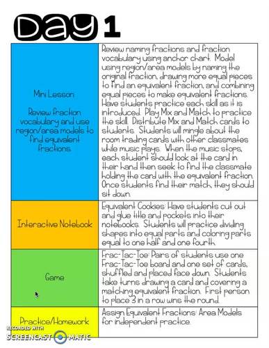 4th Grade Equivalent Fractions Math Unit by Curious Classroom Adventures