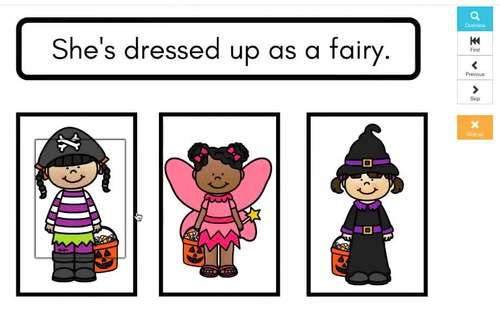 Halloween Reading Simple Sentences | Boom Cards by Sharon Burgess Ortho
