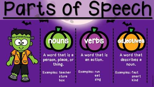 Halloween Word Sort - Digital Parts of Speech by Hedden 2 School