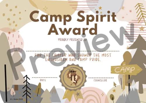 Printable Summer Camp Certificates & Camper Awards | End of Camp ...