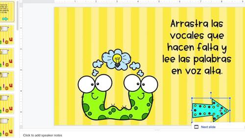 Formando palabras de dos sílabas parte 2 – Audio incluido- Google Slide