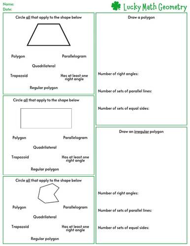 3rd Grade Geometry Practice by Blue August | TPT
