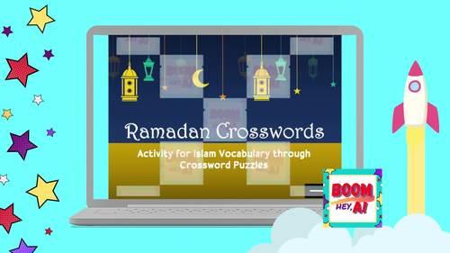 Ramadan Islam BOOM CARDS Speech Therapy vocabulary crossword puzzle NO ...