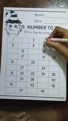 Halloween Number Chart Write the Numbers 1–50 by FRAMEY WORK SHEETS