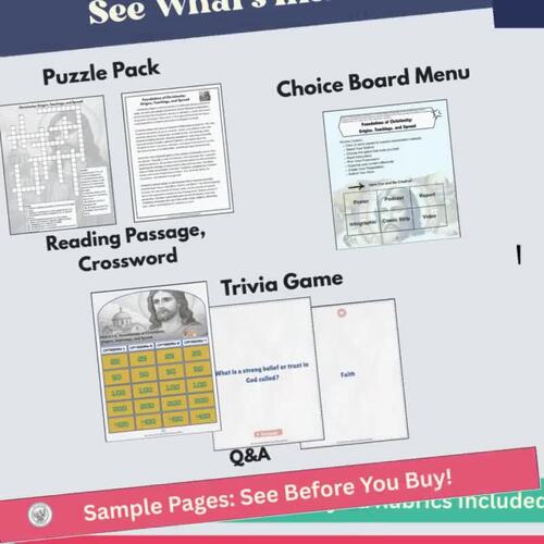 HSS 6.7.6 Bundle: Foundations of Christianity –Puzzle Pack, Trivia ...