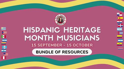 Hispanic Heritage Month Music Activities Worksheets and Bulletin Board ...