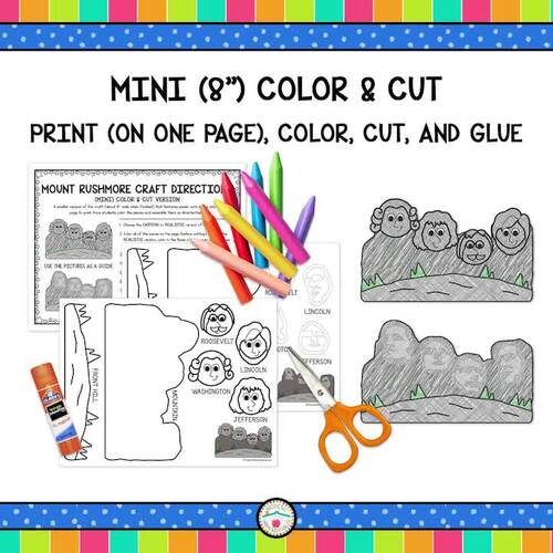 Mount Rushmore Craft | Mount Rushmore Cut & Paste Craft | American ...