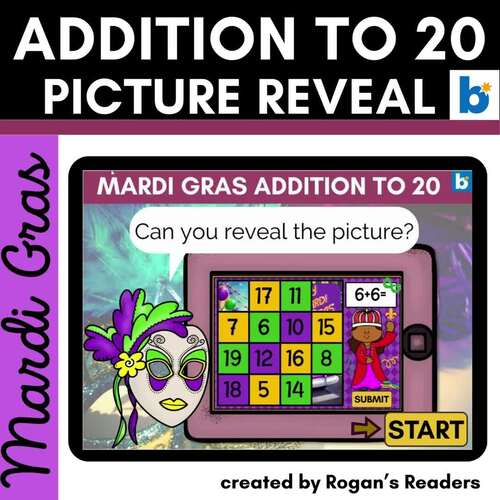 Mardi Gras Math Activity - Addition to 20 Mystery Picture by Rogan's ...