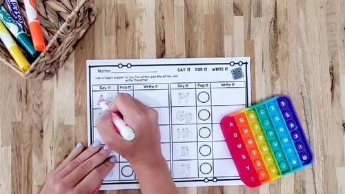 Letter Identification Fidget Bubble Poppers | Say it, Pop it, Write it