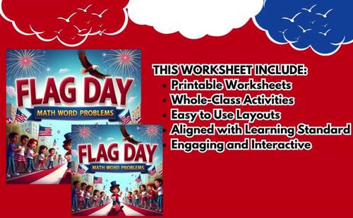 June Flag Day Math Word Problem Activities 2nd,3rd,4th,5th,6th,7th,8th ...