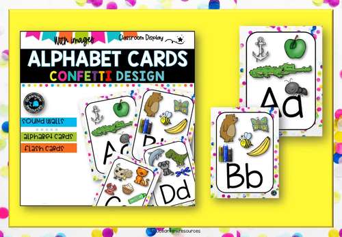 ALPHABET POSTERS without Pictures l DECOR l CONFETTI DESIGN | TPT