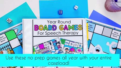 Year Round Board Games for Speech and Language Therapy by Anna Dee SLP