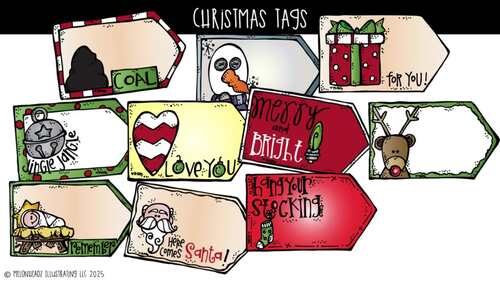 Christmas Tags clip art COMBO PACK by Melonheadz Clipart | TPT