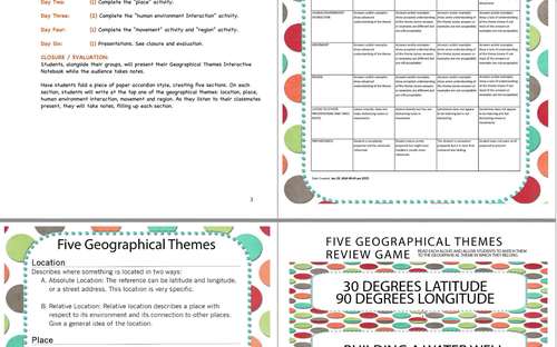 Geography: Creating a Culture Using Five Geographical Themes | TPT