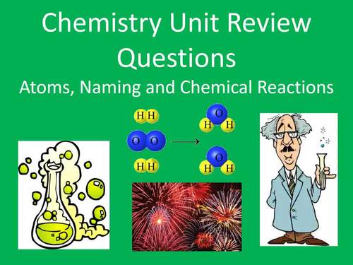 Chemistry Unit Review Questions - Atoms, Naming and Reactions | TPT