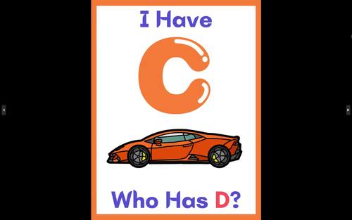 I Have, Who Has? Alphabet letters Flash cards Game for Kindergarten ...