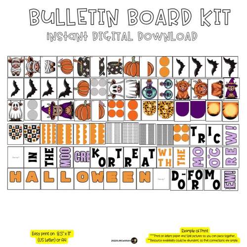Moo-Crew Halloween Bulletin Board Kit | Editable Classroom Door Decor