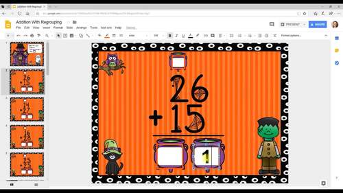 Halloween Math Two Digit Addition With Regrouping Google Classroom