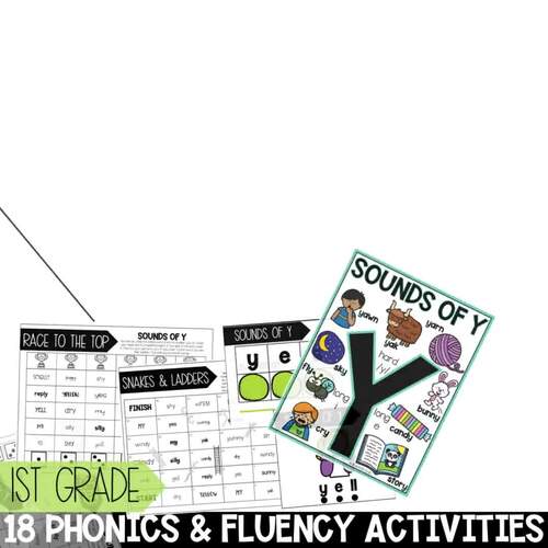 Sounds of Y Spelling Worksheets, Activities, Centers & Games - 1st ...