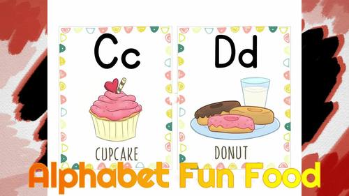Alphabet Fun Food Flash Cards Montessori Materials Preschool Toddler