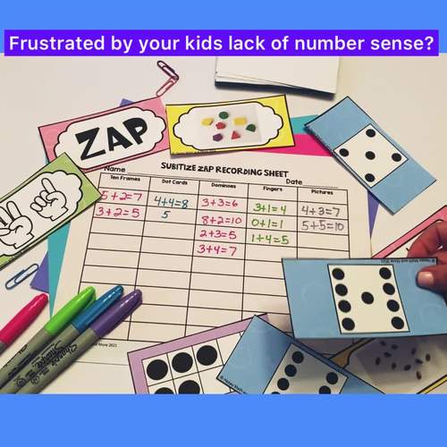 SUBITIZING 1-10 ZAP MATH CENTER GAME | FLASH CARDS by Happy Math And More
