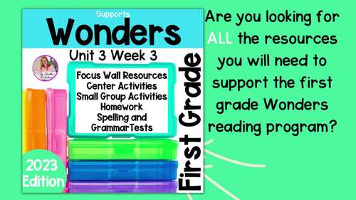 Wonders Reading 1st Grade Unit 3 Week 3 Centers and Small Group ...