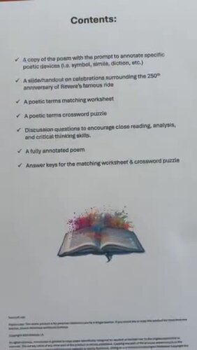 Complete High School ELA Lesson on Longfellow's "Paul Revere's Ride"