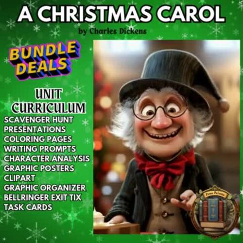 A CHRISTMAS CAROL by Charles Dickens - Novel Study Unit Curriculum BUNDLE