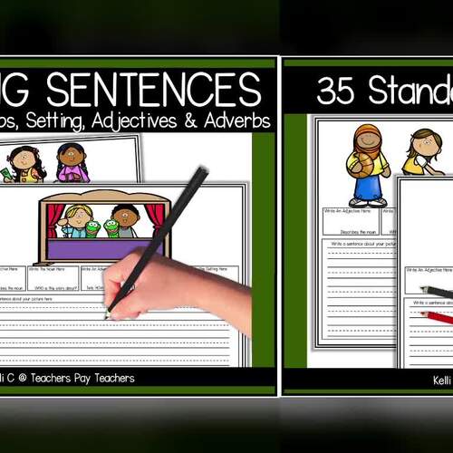 Building Sentence Worksheets 1st 2nd Grade Grammar Noun Verb Setting Adverb