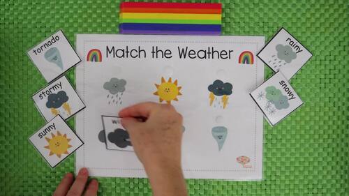 Weather Matching Interactive Activity, 6 Types of Weather to Match