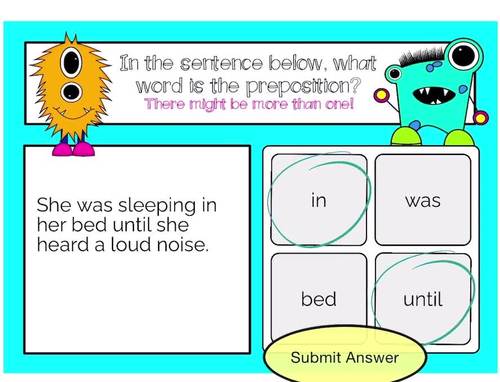 Parts of Speech BOOM Cards- PREPOSITIONS by Erin J Murray | TPT