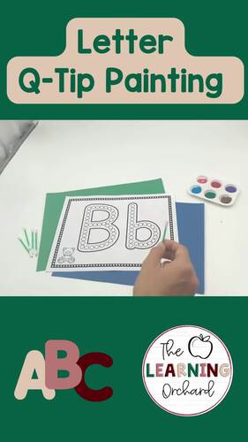 NO PREP Alphabet Q Tip Painting Fine Motor Mats For Letter Recognition