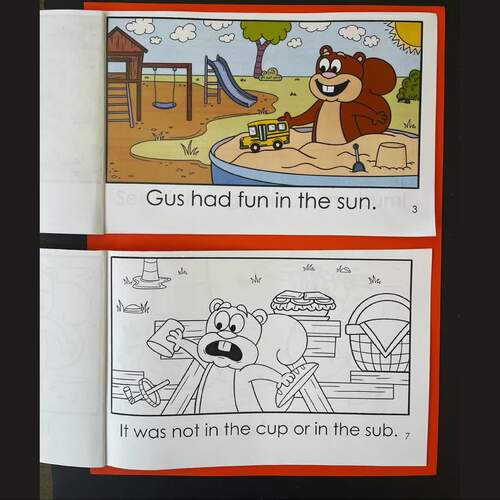 Short U Decodable Reader - Gus And His Nut - Worksheets + More! | TPT